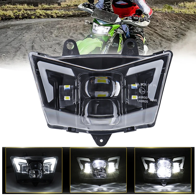 New-E24-Headlight-Assembly-For-KAWASAKI-KLX250-KLX150-D-Tracker-125-KLX ...