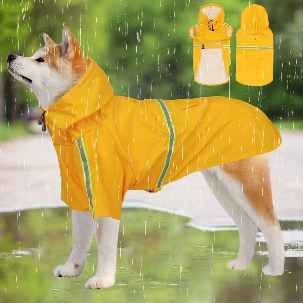 Big-Dog-raincoat-Cape-style-reflective-stripe-pet-raincoat-windproof ...