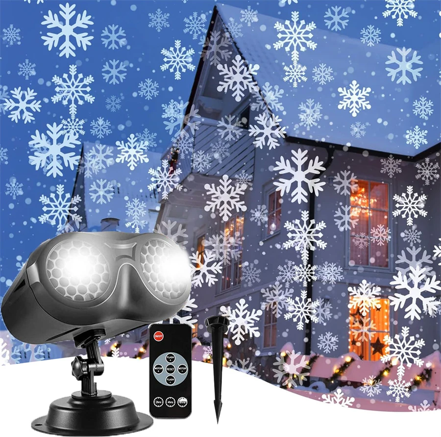 New Christmas Snowfall LED Light Projector Christmas Snowflake ...