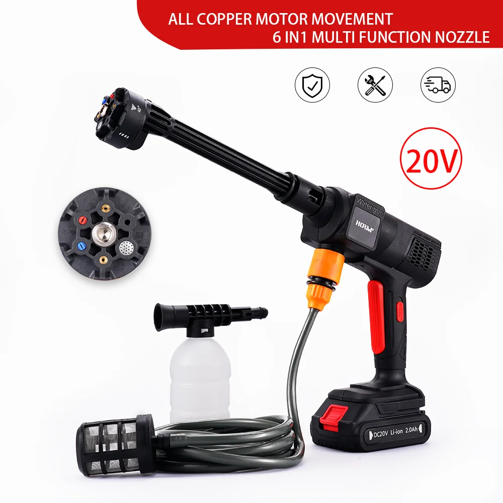 20v Electric Car Washer Gun Wireless High Pressure Cleaner Foam Multi ...