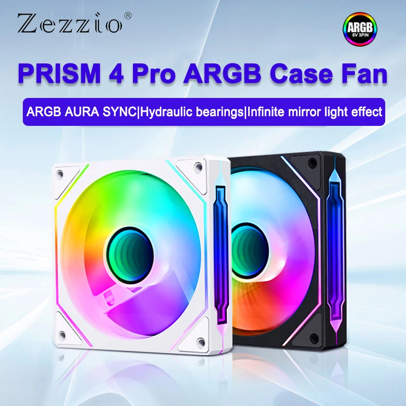 Zezzio-Proism-4-Pro-PWM-Ventilador-Caso-Seaview-Quarto-Chassis-Fan-Infinito-Espelho-Efeito-de ...