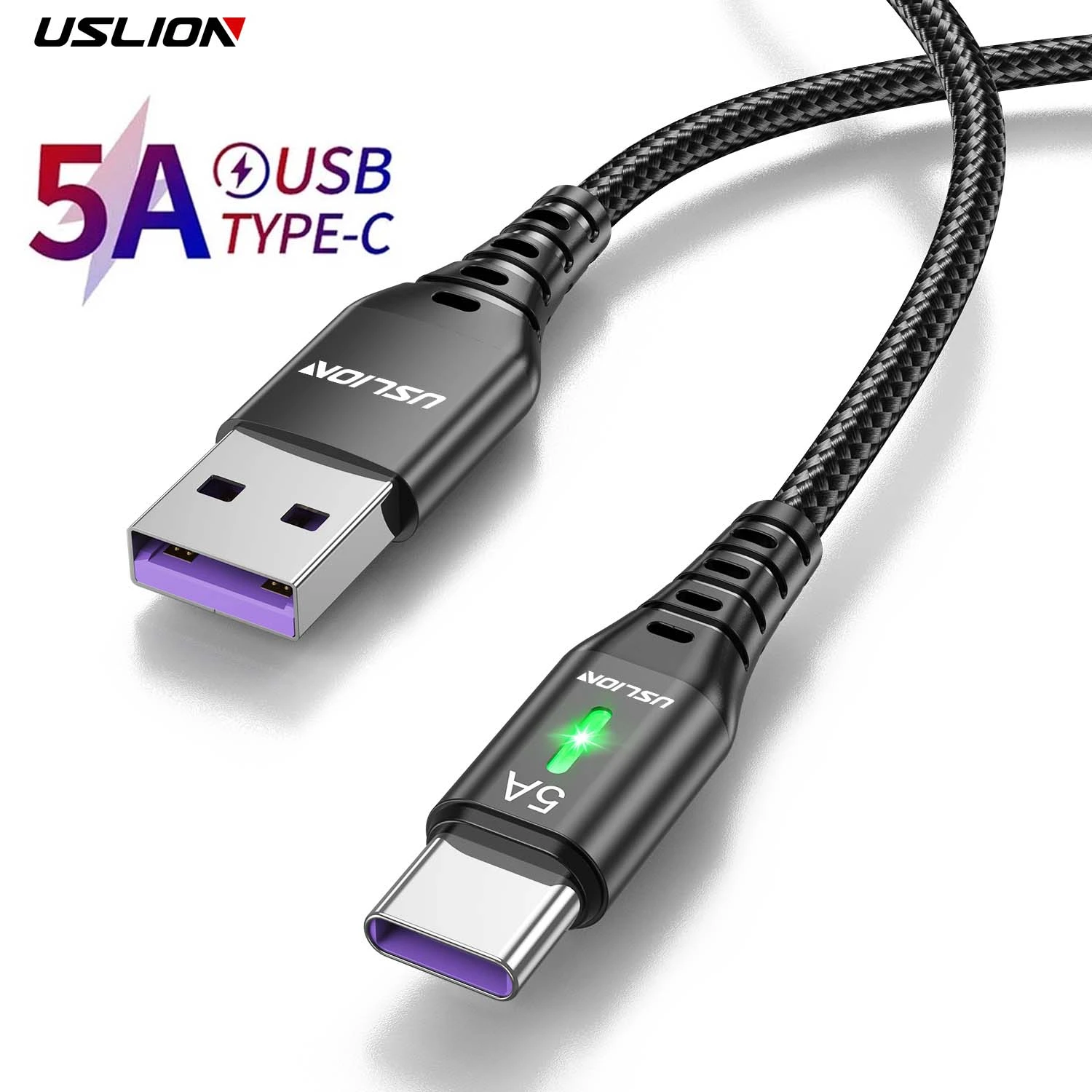 Uslion 5a Usb Type C Cable Mobile Phone Fast Charging Type-c Data Wire ...