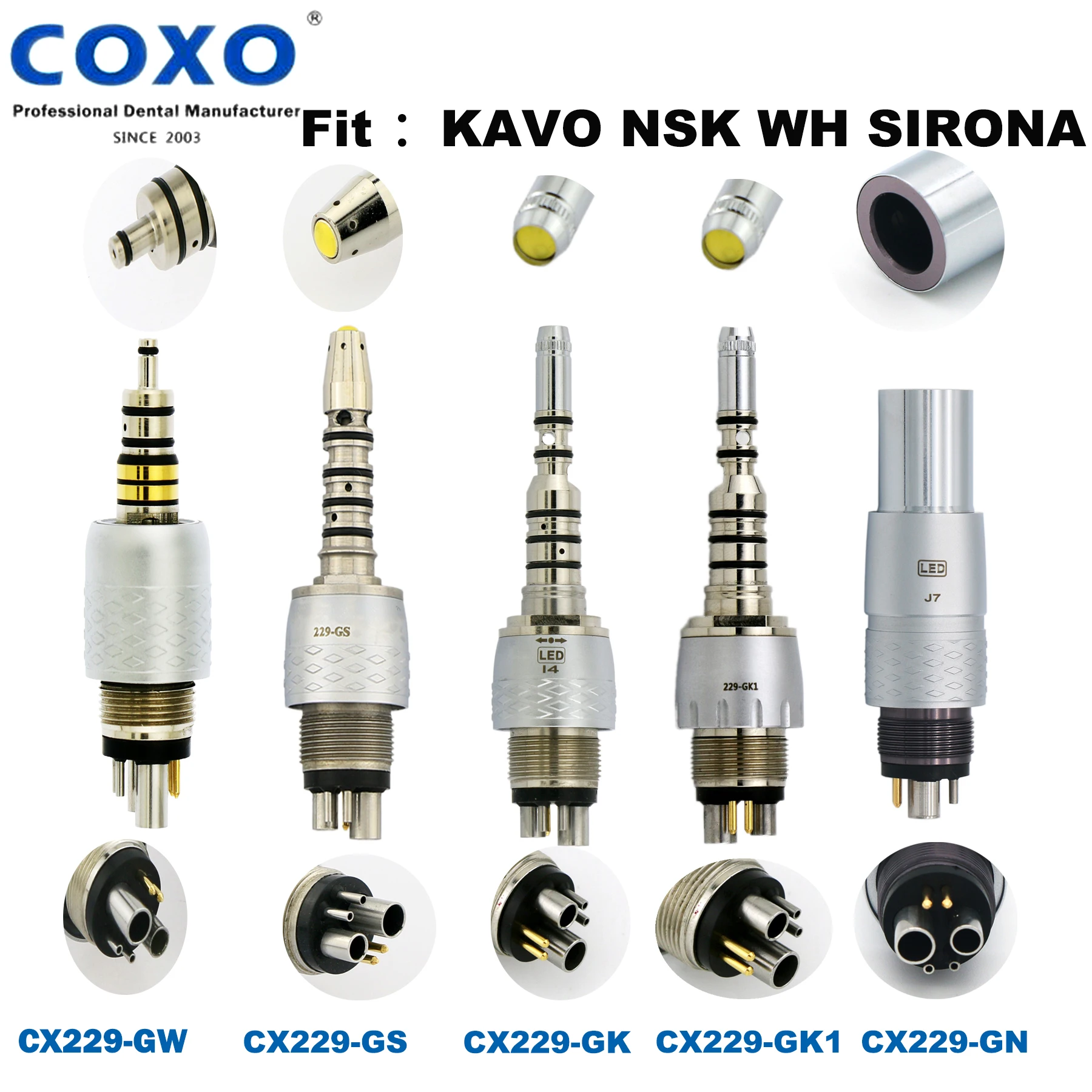 COXO-Dental-6-Pin-LED-Coupling-Coupler-For-Fiber-Optic-High-Speed ...