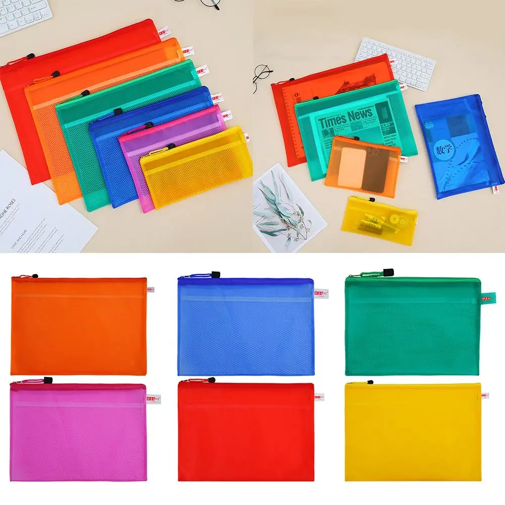 Office Supplies Paper Holder Transparent Document Bag Simple Zipper ...