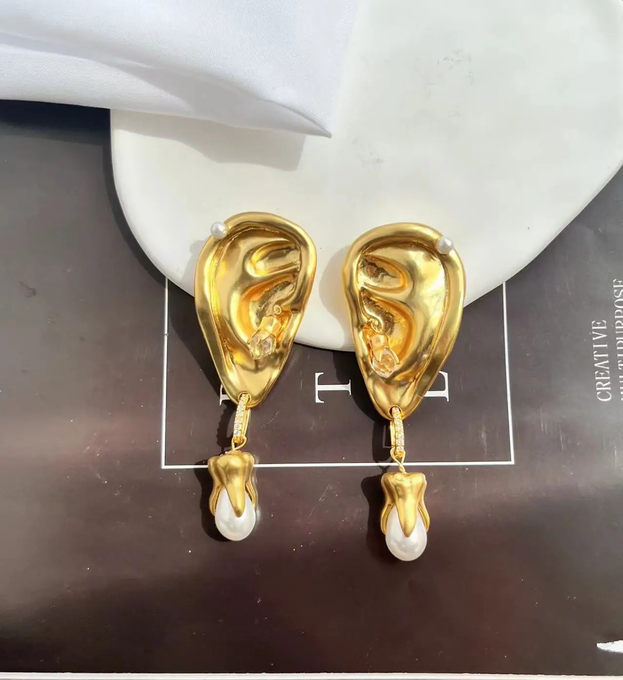 Clip-de-oreja-de-ojos-de-diablo-Chapado-en-aleaci-n-de-cobre-joyer-a ...