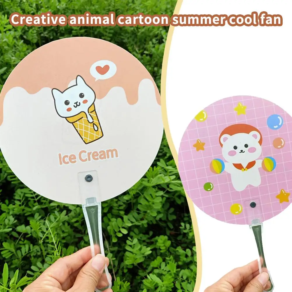 Handheld-Fans-Small-Cute-Party-Wedding-Gift-Round-Shape-Fan-Cranked ...