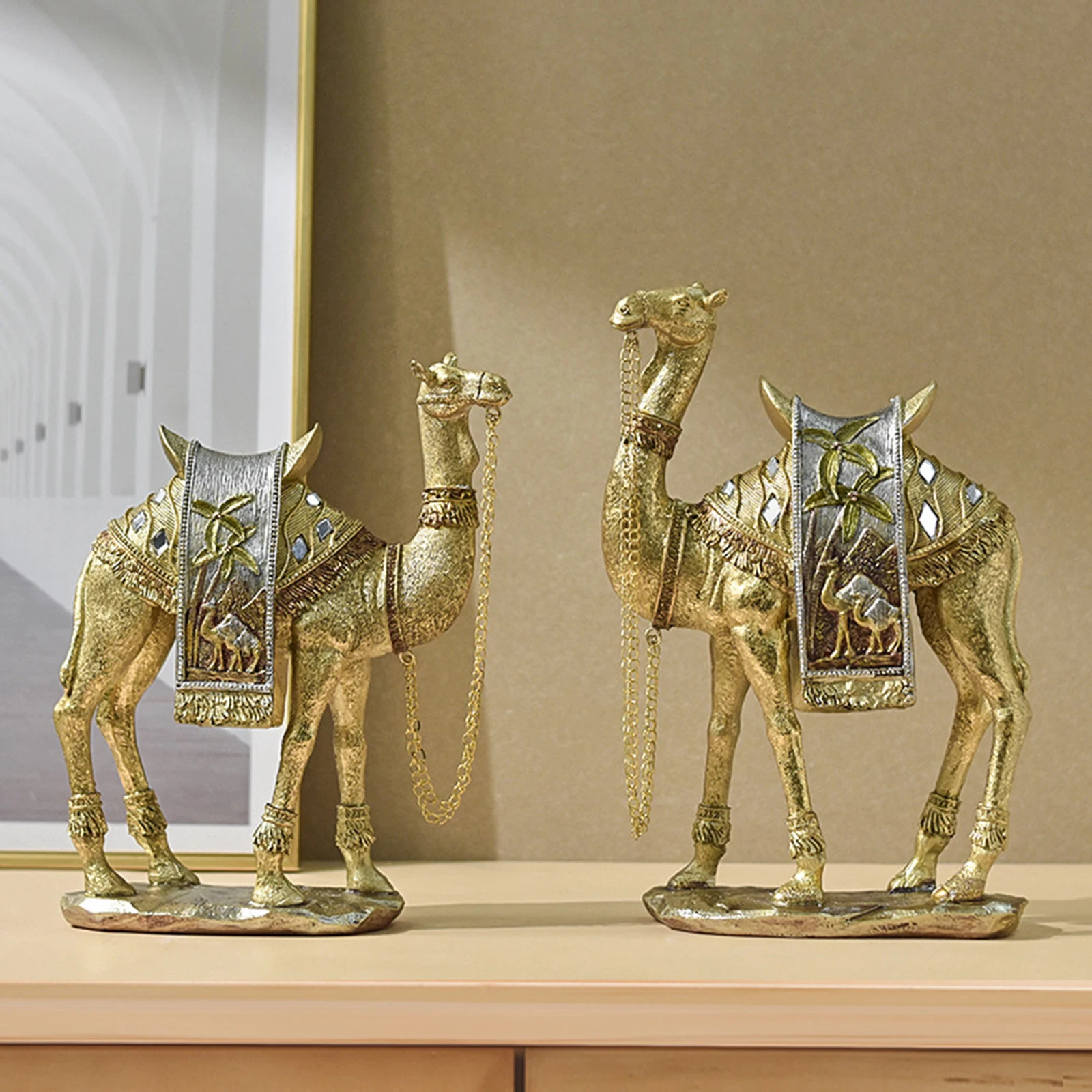Camel-Figurine-Collection-Modern-Resin-Tabletop-Ornament-Camel ...