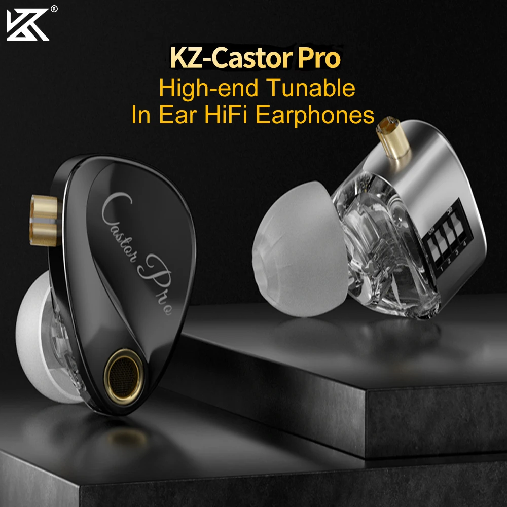 Auriculares-KZ-Castor-Pro-HiFi-controladores-din-micos-auriculares-sintonizables-de-alta-gama ...