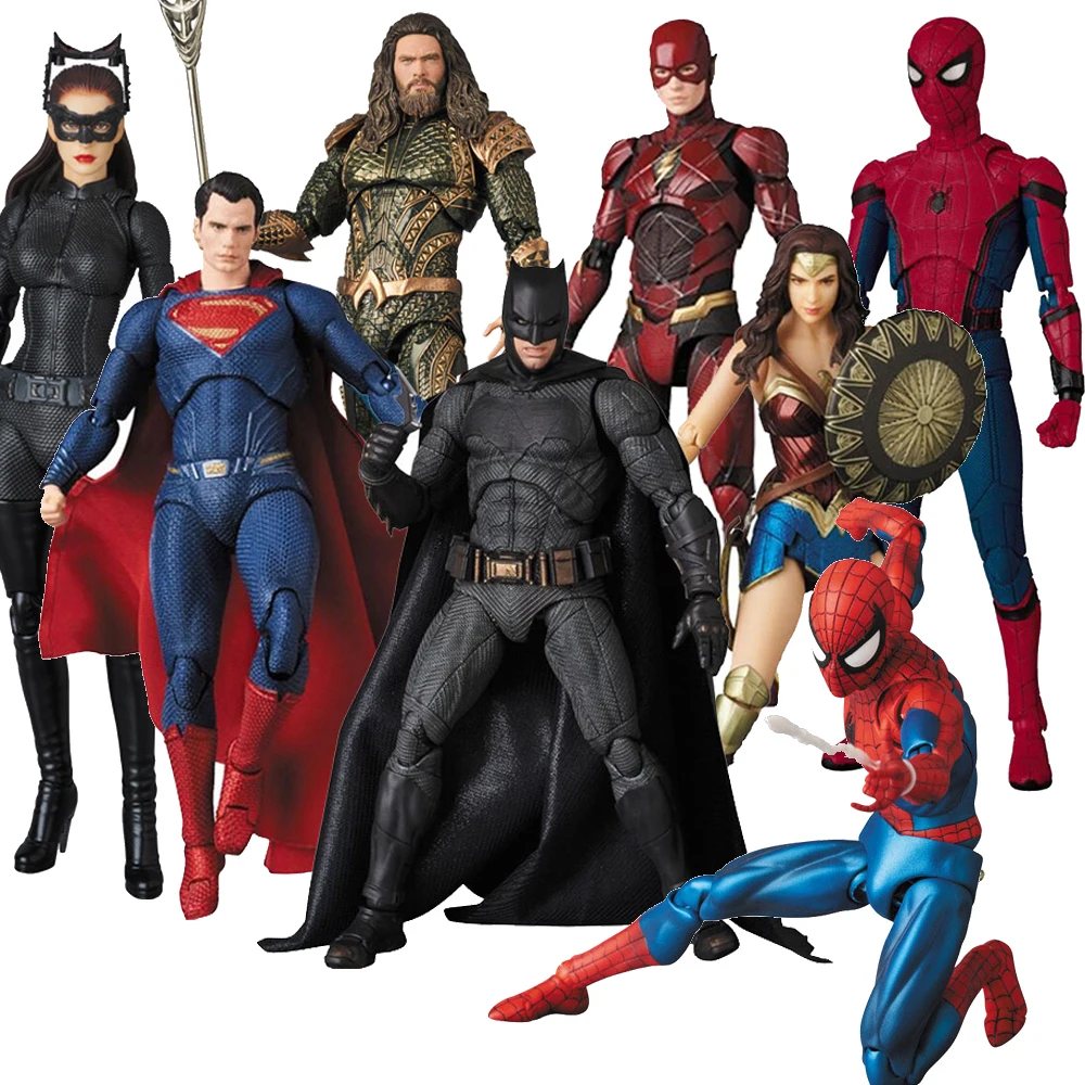 Mafex Spiderman Aquaman Cyborg Flash Wonder The Dark Knight, figura de ...
