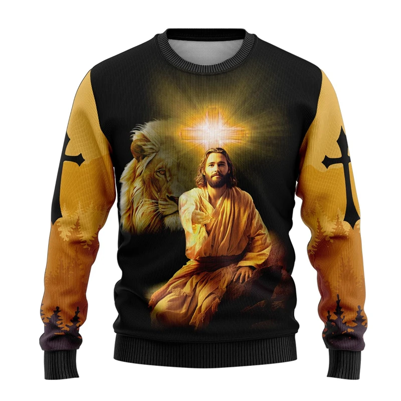 God-Jesus-Sweaters-For-Women-Clothes-Christianity-Cross-Graphic ...