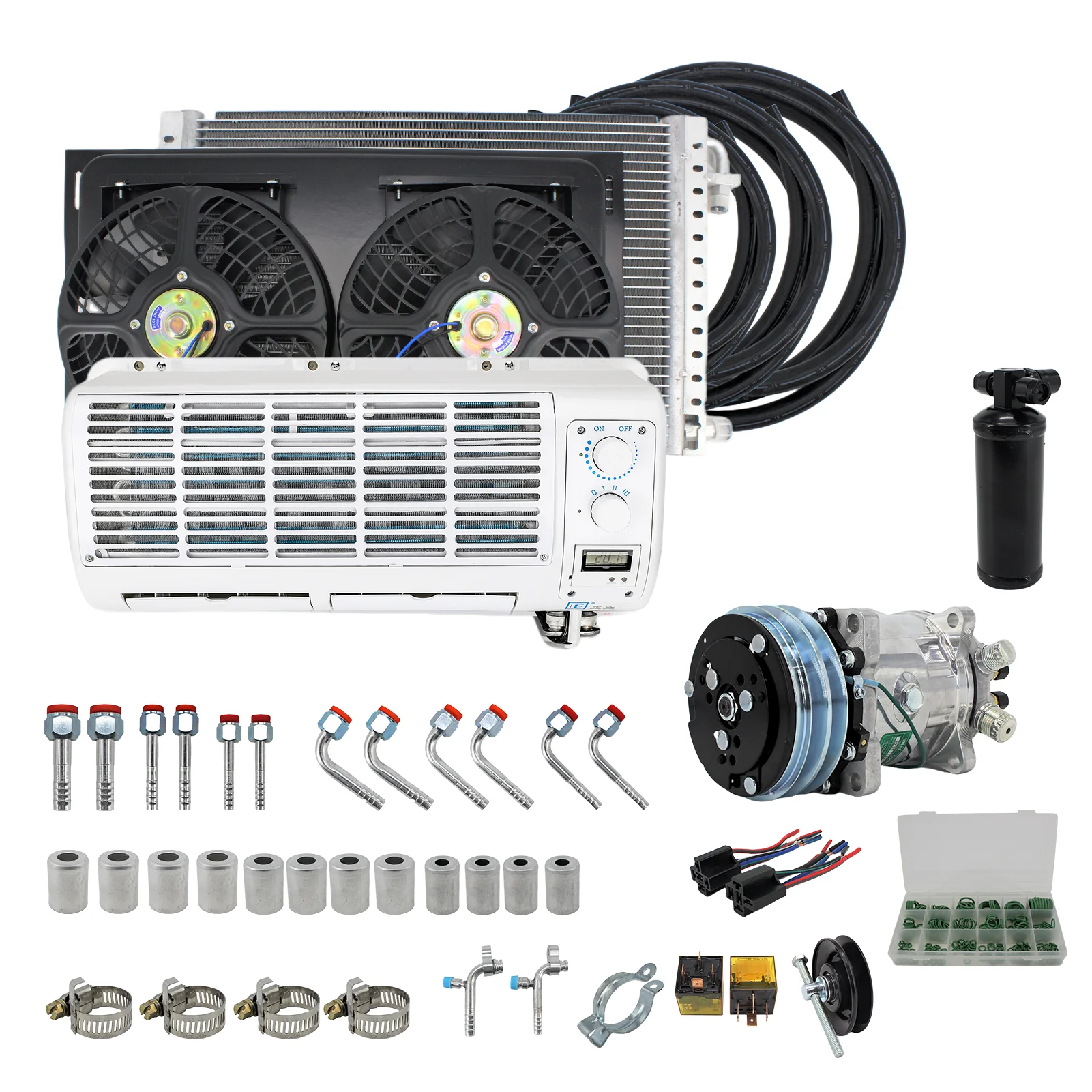 RV65F-12V-24V-car-air-conditioner-508-compressor-kit-for-hanging-truck ...