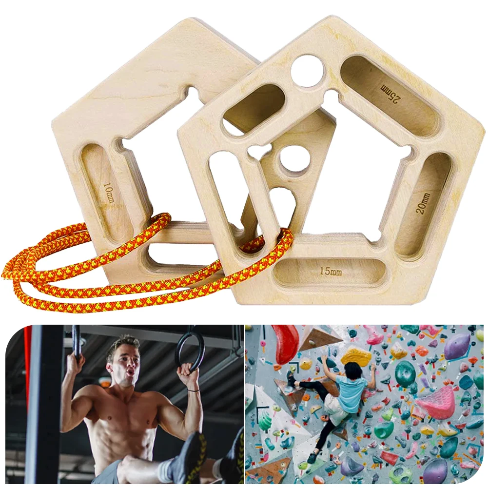 2Pcs-Rock-Climbing-Hangboard-Double-Sided-Forearm-Strengthener-Practice ...