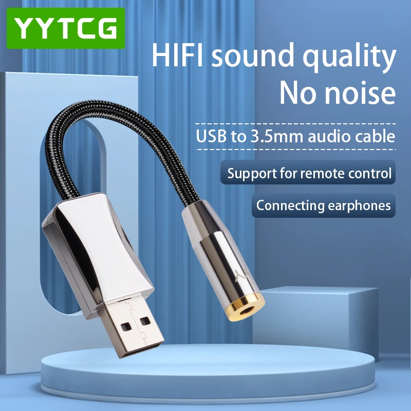 USB to 3.5 Audio Aux Cable DAC Chip USB to 3.5mm Jack Headphone Adapter ...