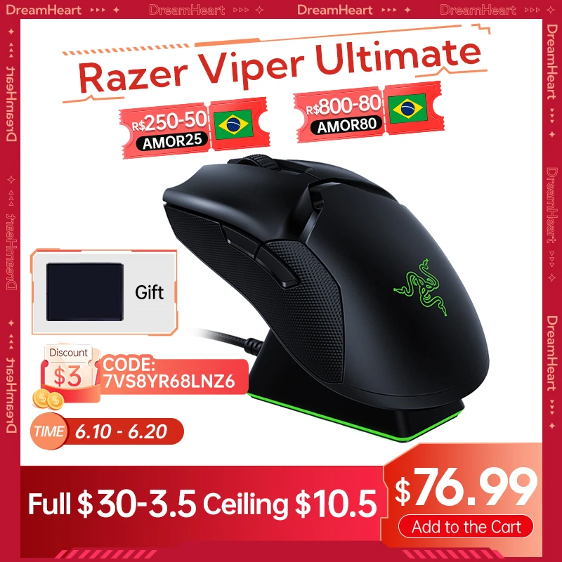 Razer Viper Ultimate Wireless Gaming Mouse (With Charging Base ...