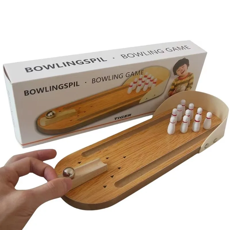 Tabletop Mini Bowling Game Set with 10 Pins Portable Tabletop Bowling ...