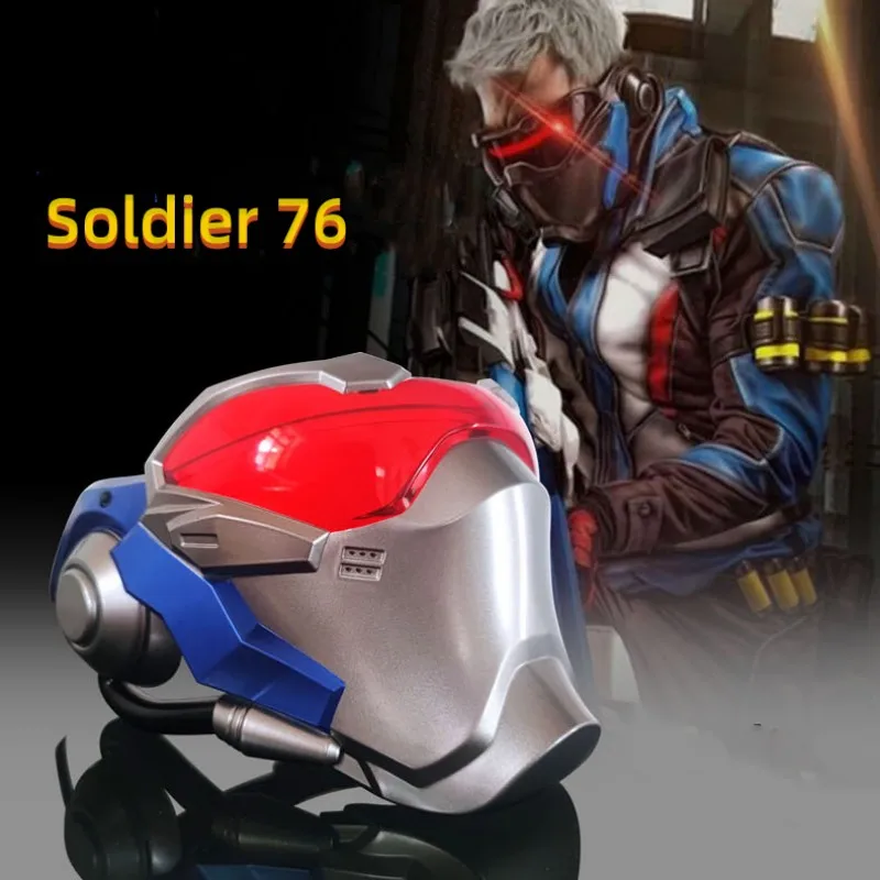 Steam Game OW Resin Mask Cosplay Overwatch Soldier 76 Full Face Helmet ...