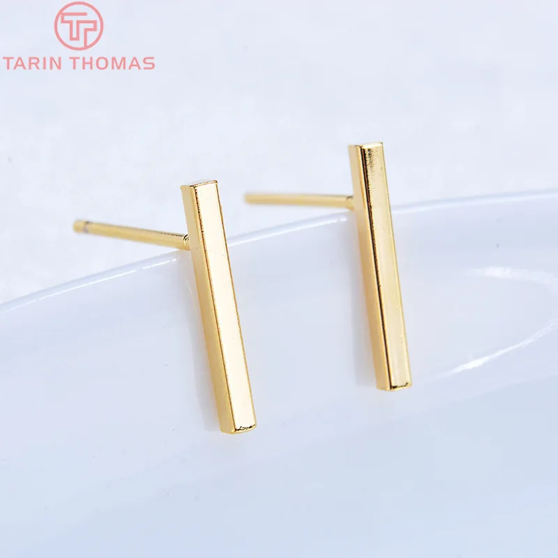 2212-20PCS-12-5x1-5MM-24K-Gold-Color-Brass-Rod-Stud-Earrings-High ...