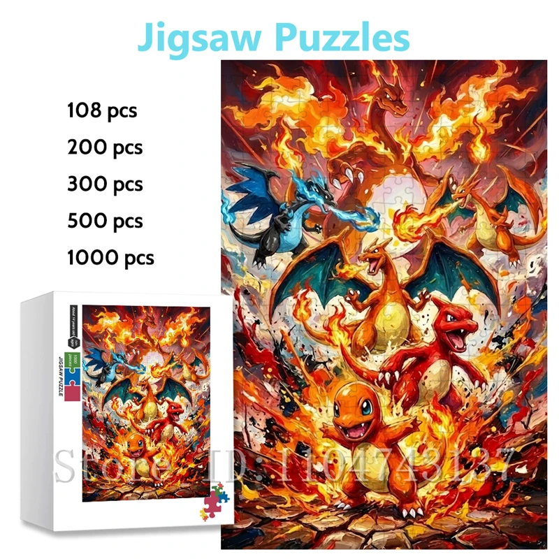 Charizard & Charmander Evolution Jigsaw Puzzle for Adults Pokemon Anime ...
