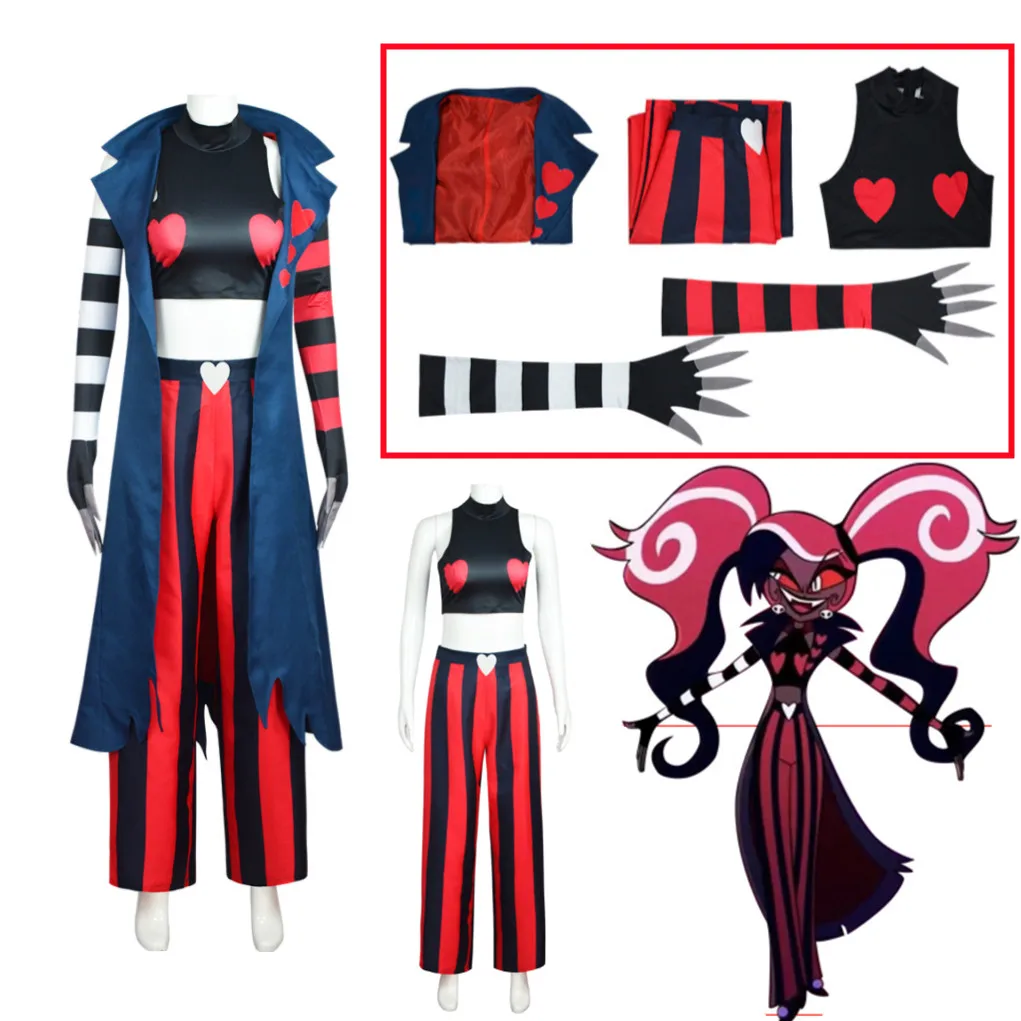 Hazbin-traje-de-Cosplay-de-Velvette-Valentin-Hotel-Vox-3V-Vees-VVV ...