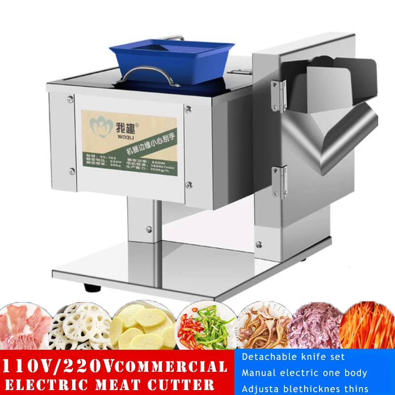 110V-220V-Electric-Meat-Slicer-Machine-Commercial-Automatic-Stainless ...