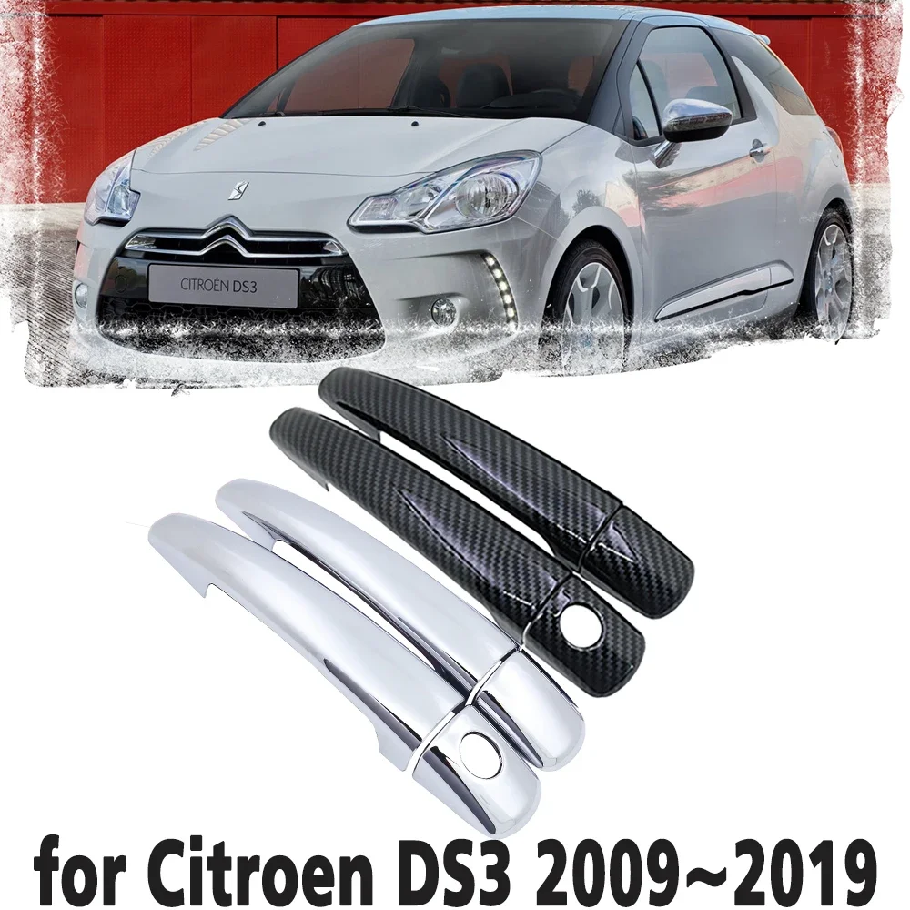 Black-Carbon-Fiber-handle-Or-Chrome-Side-Door-Cover-Trim-Set-for ...