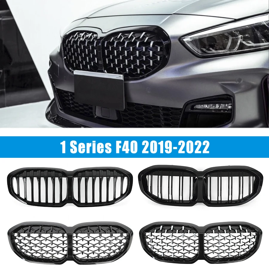 Car-Front-Kidney-Grills-Grille-Black-Gloss-for-BMW-1-Series-F40-Tuning ...