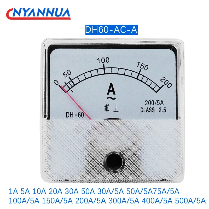 DH60 Analog AC Ampermetre Kare Panel Metre 60 60mm Do rudan AC 1A 3A 5A dh60-analog-ac-ampermetre-kare-panel-metre-60-60mm-do-rudan-ac-1a-3a-5a