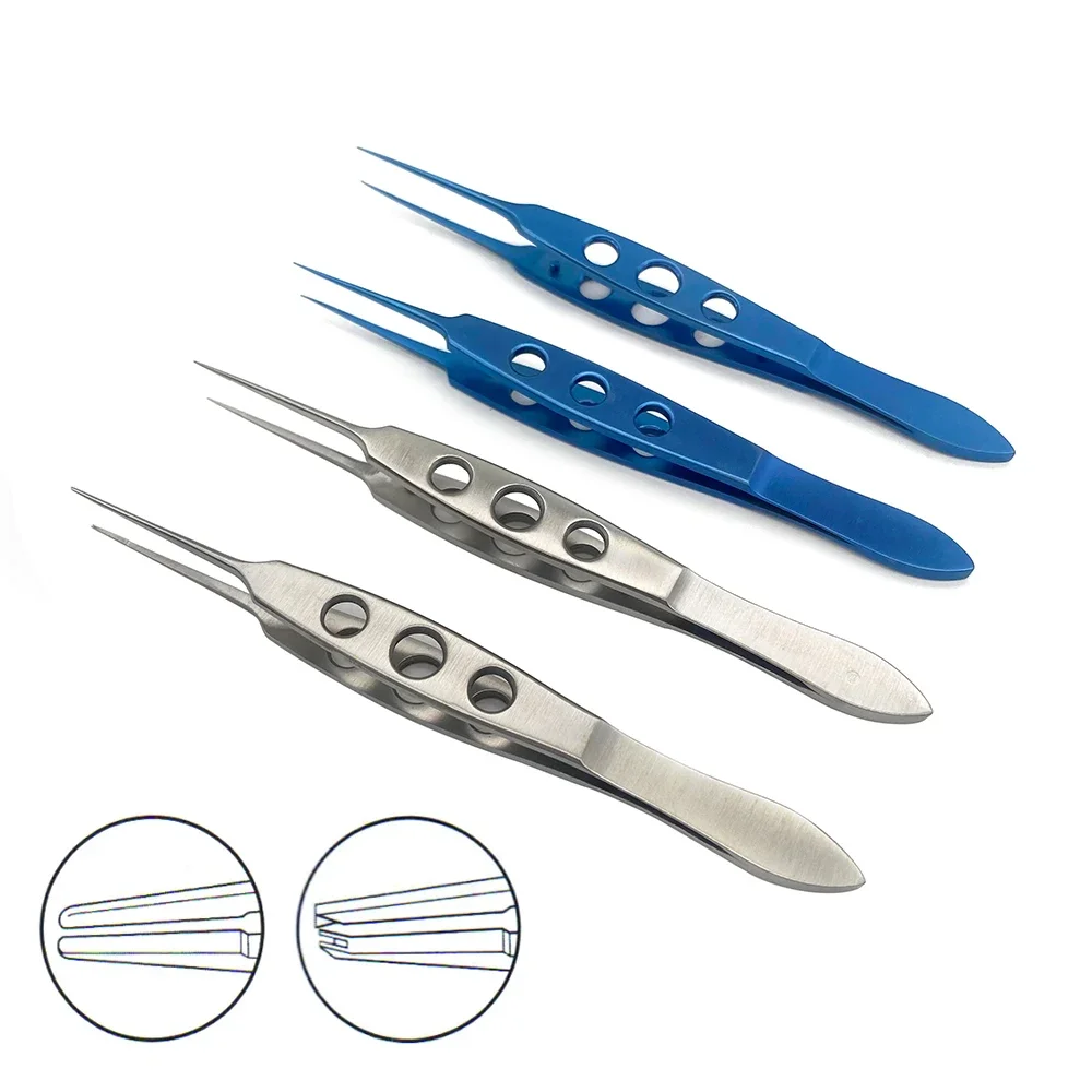 Ophthalmic-Micro-tweezers-Toothed-Forceps-Straight-Toothless-Forcep ...