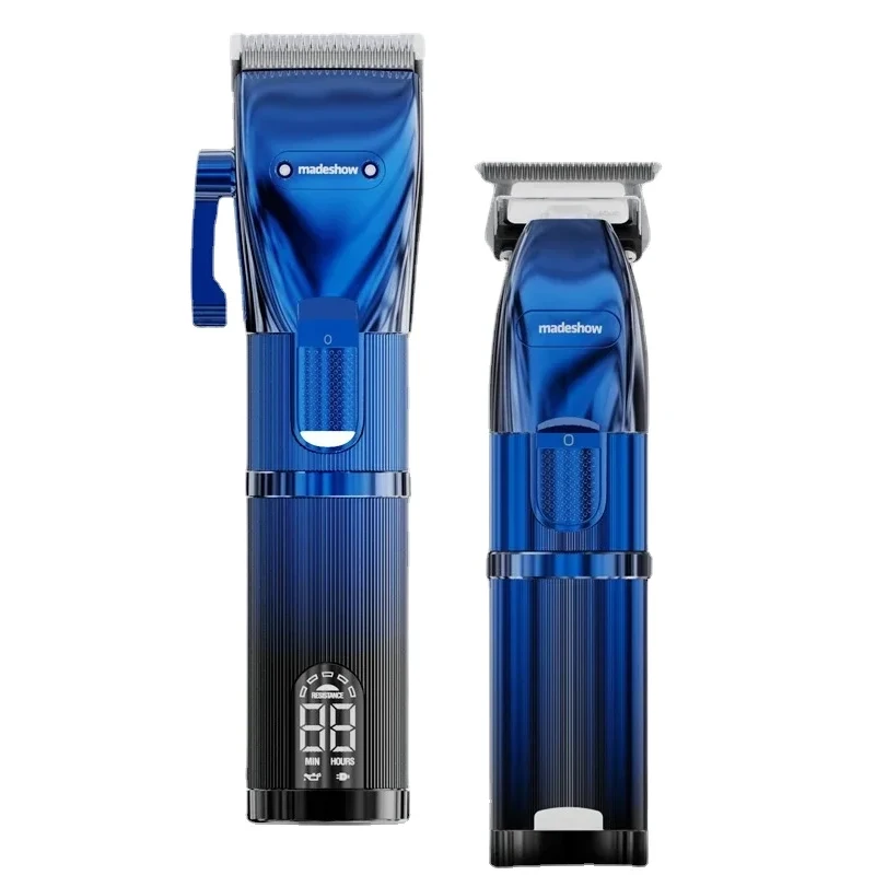 Madeshow-M5f-M6-Blue-Hair-Clippers-Set-Cordless-Hair-Trimmer-Kit-For ...