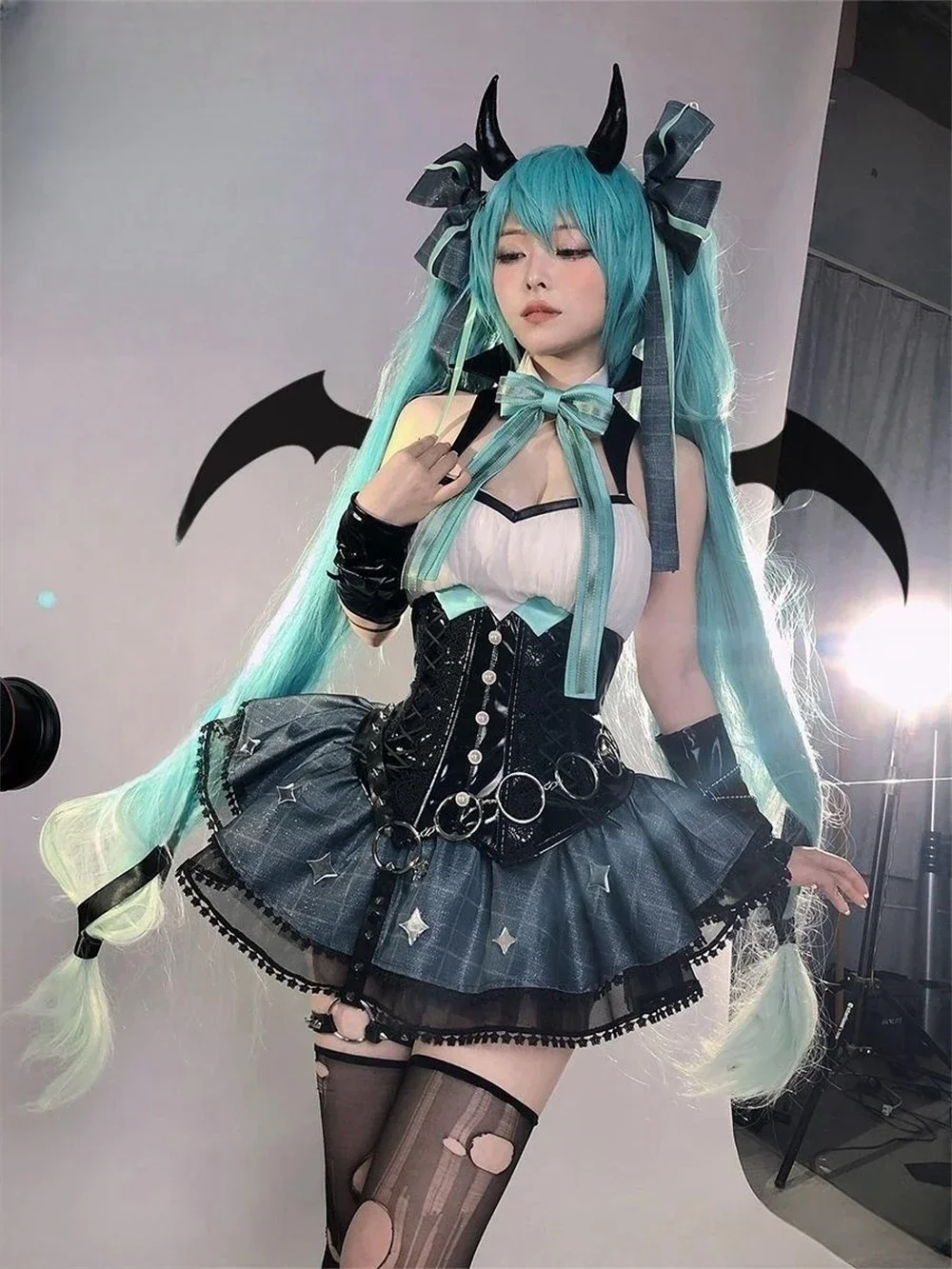 MIKU Devil Cute Cosplay Dress Anime Miku Little Demon Raccoon Cosplay ...