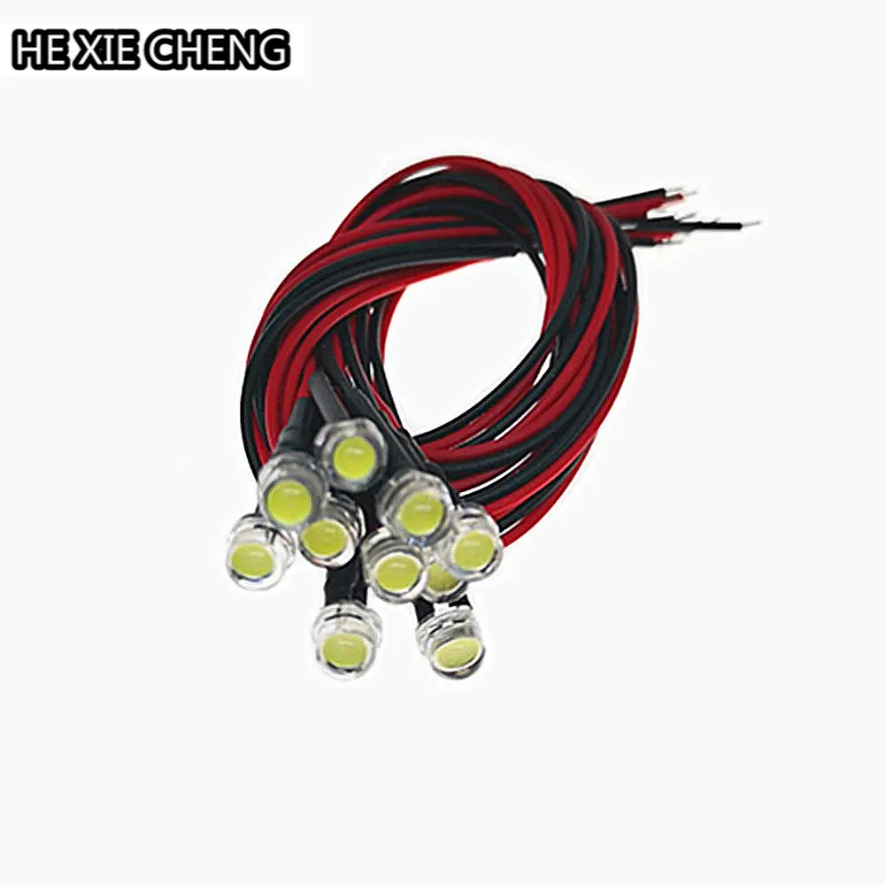 10pcs lot 20cm Pre Wired 5mm Prewired LED Light Emitting Diode DC 12V ...