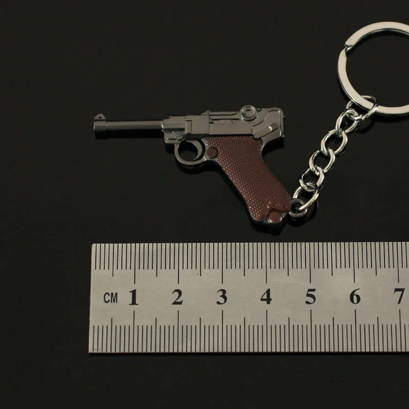 5cm Mini Gun Model Luge P08 Keychain Model Jewelry Weapon Metal Pendant ...