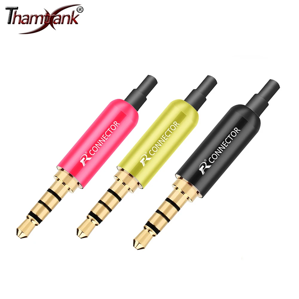 10pcs Aluminum 3.5mm Jack 4pole Gold-plated Earphone Adapter With Tail ...