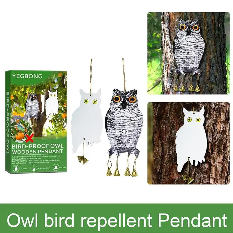 Anti nuisible,Faux hibou suspendu, épouvantail réfléchissant, fait peur ...