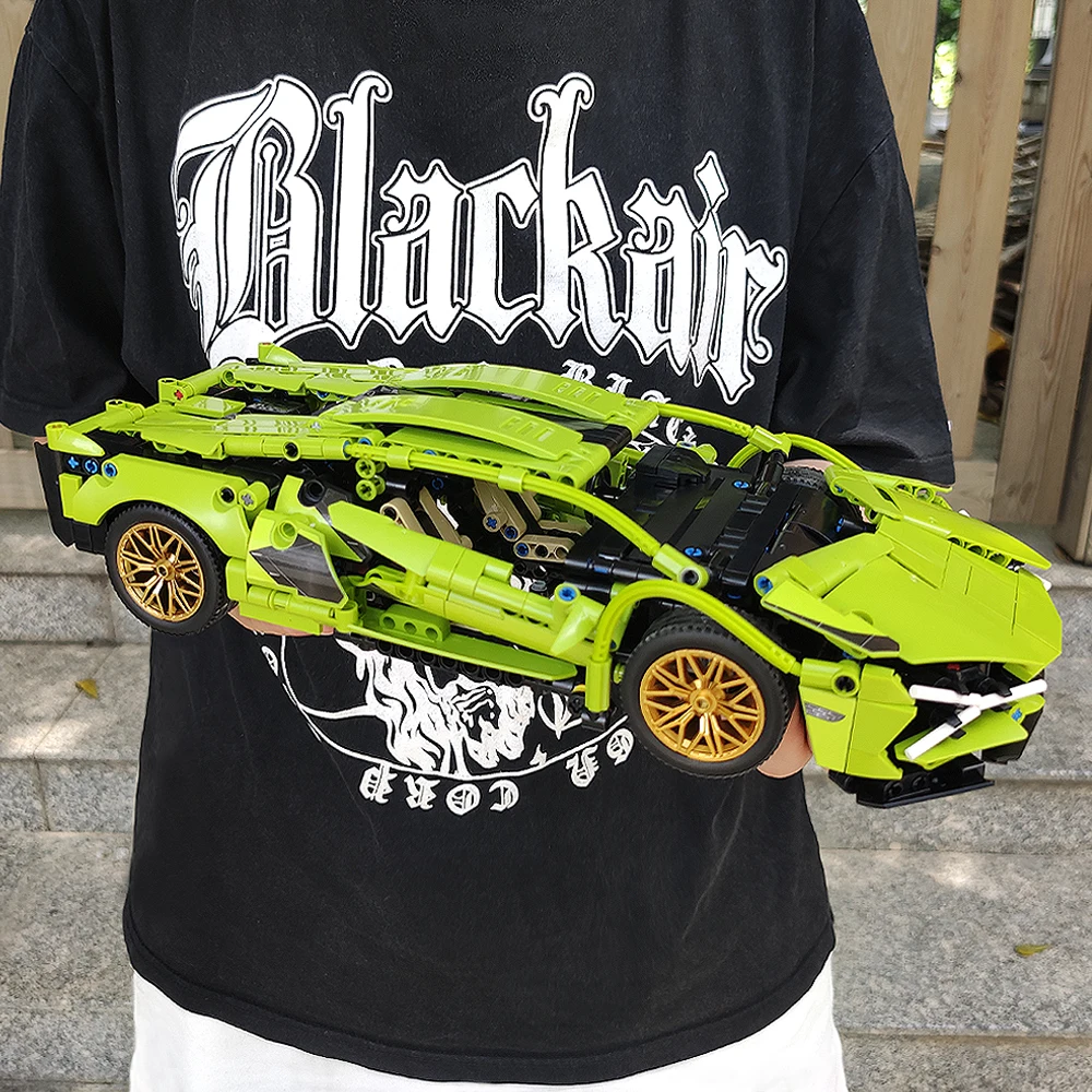 High-Tech-Super-Technical-Model-Green-Racing-Car-Static-Building-Blocks ...