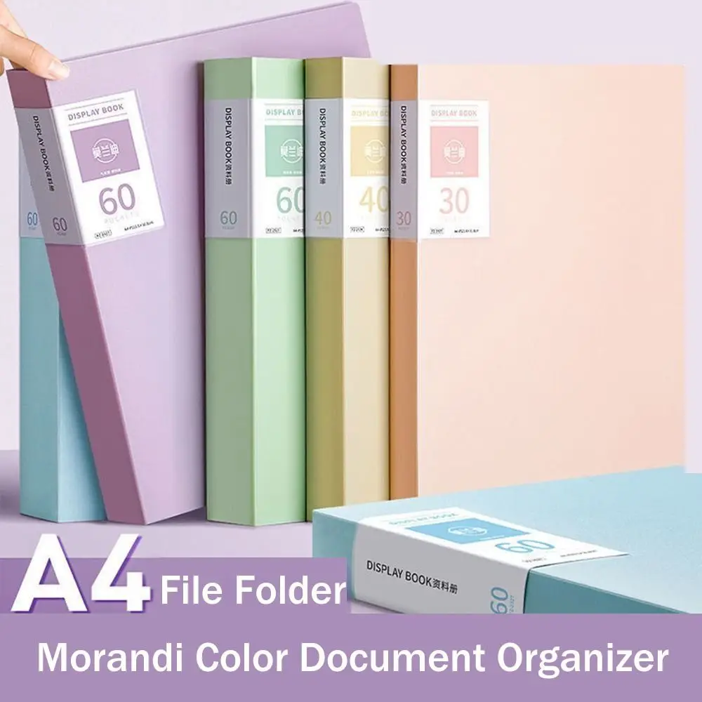 A4-File-Folder-Display-Book-30-40-60-Sheets-Transparent-Insert-Paper ...