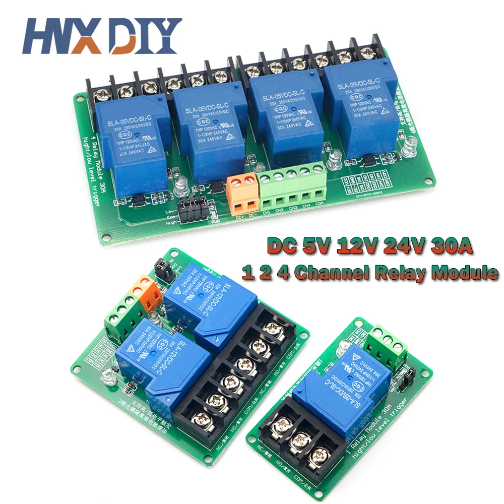 1 2 4 Channel Relay Module 30A with optocoupler isolation Supports High ...