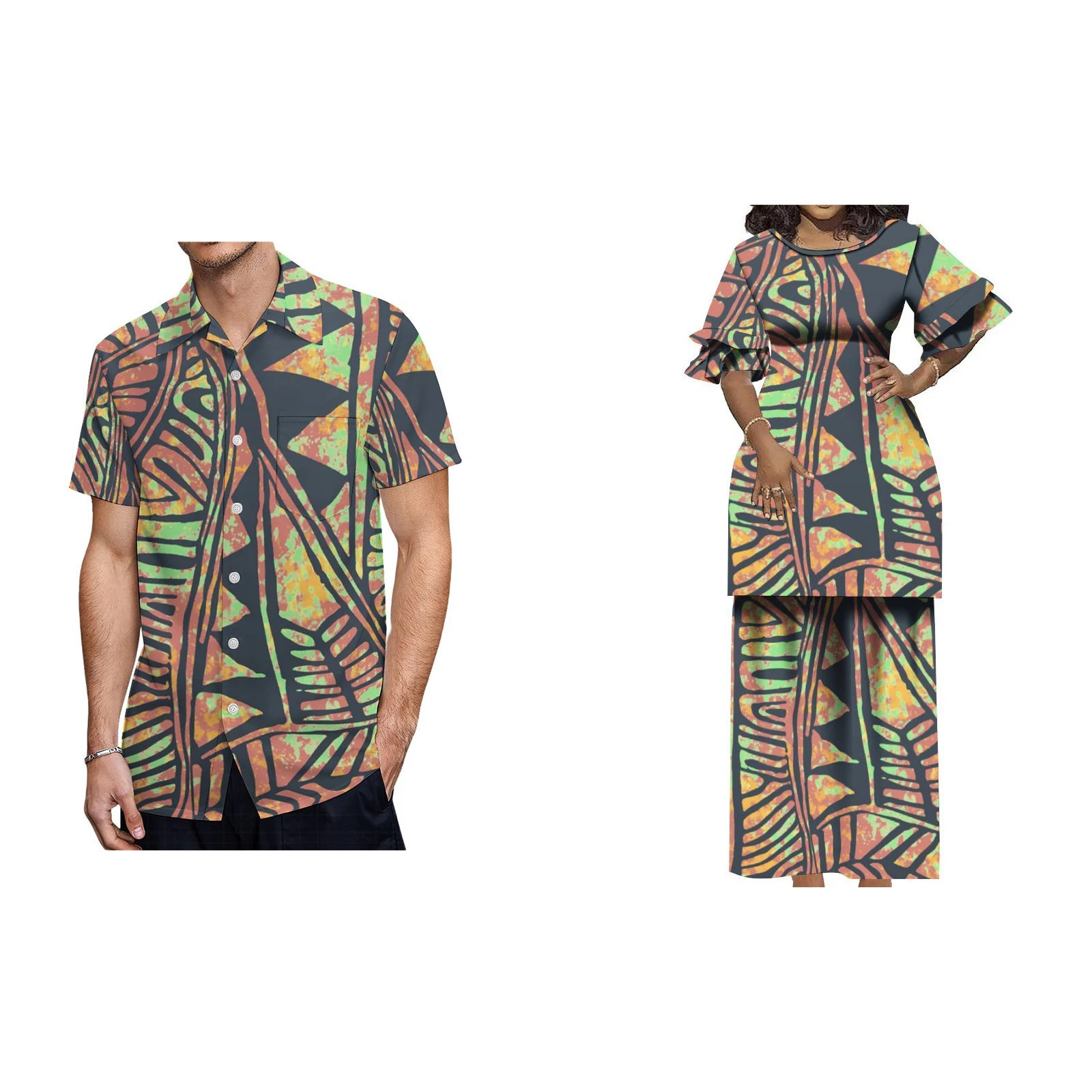 Round-Neck-Ruffled-Cuff-Elegant-Puletasi-Polynesian-Tribal-Ethnic ...