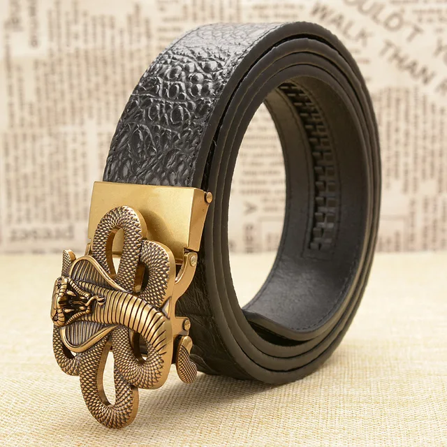 New Style Snake Belts Men High Quality Genuine Leather Men Belts Strap ...