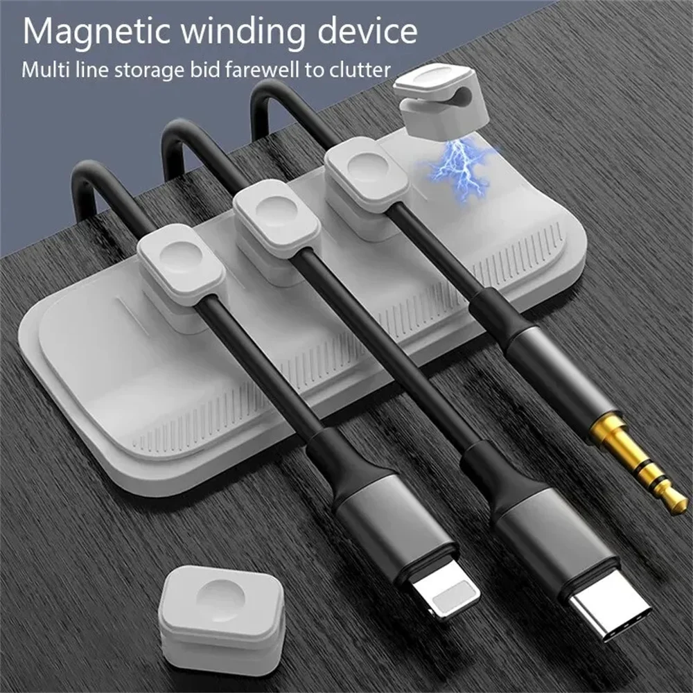 Magnetic-Mouse-Wire-Organizer-Desktop-Cable-Clip-Protector-Cord-Winder ...