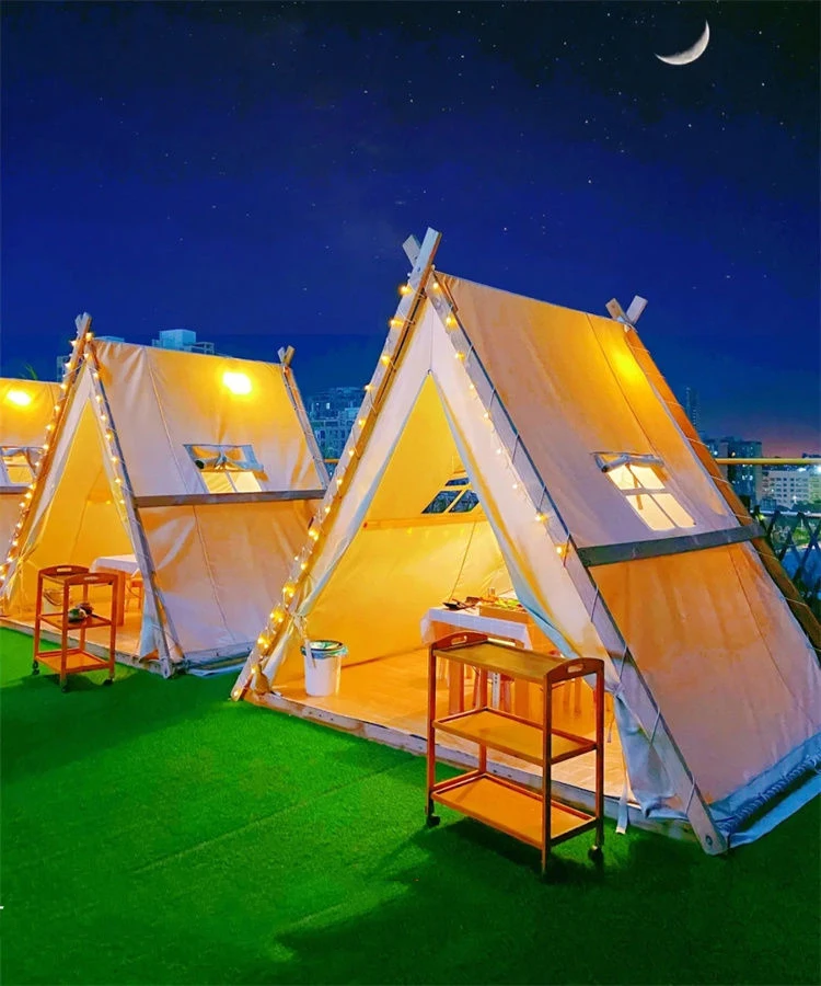 Outdoor Camping Triangle Pentagon Tent Waterproof And Rainproof Indoor ...