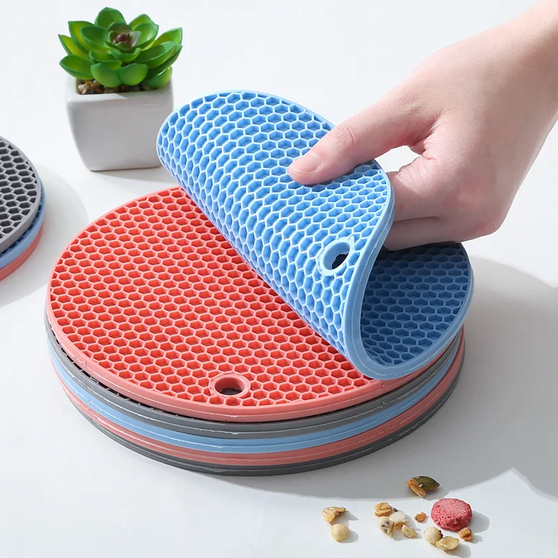 2pcs-circular-silicone-clay-pot-mat-honeycomb-insulation-mat-dining ...