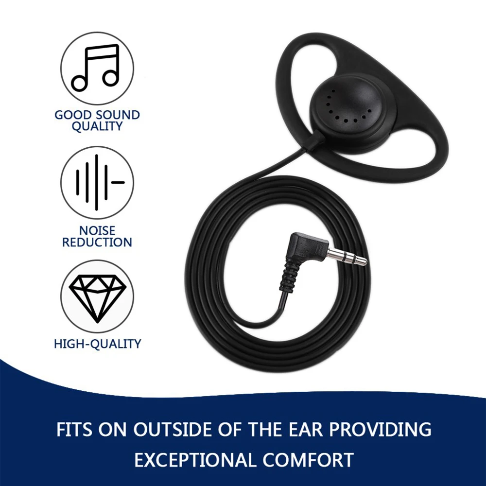 D-Shape-Soft-Ear-Hook-Earpiece-3-5mm-Plug-Single-Side-Headset-Headphone ...