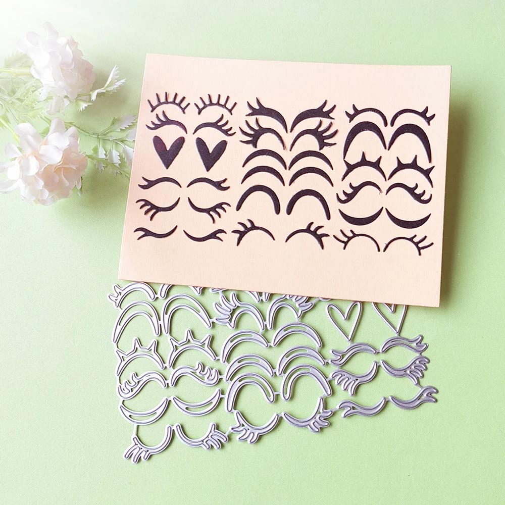 18 types of 2cm eyelashes and eyebrows cutting dies scrapbook ...