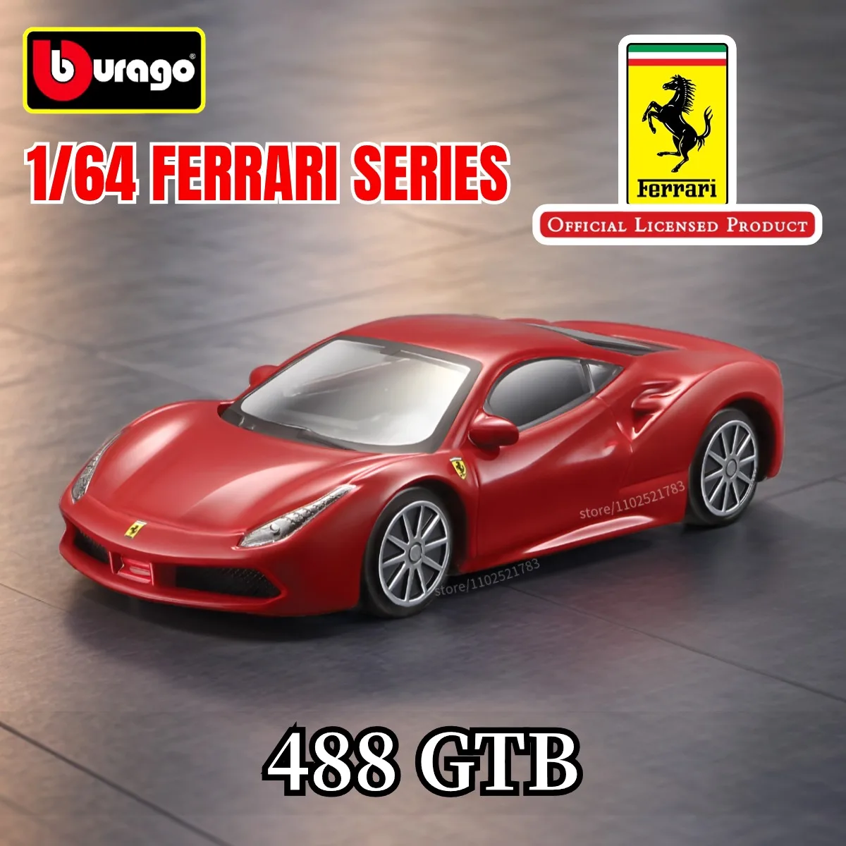 Bburago-1-64-Ferrari-488-GTB-modelo-de-coche-escala-r-plica-F40-F50-458 ...