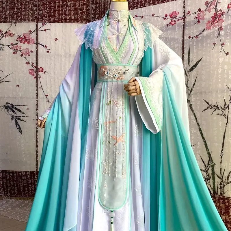 Large Size 6XL Chinese Traditional Hanfu Dress Women Customized ...