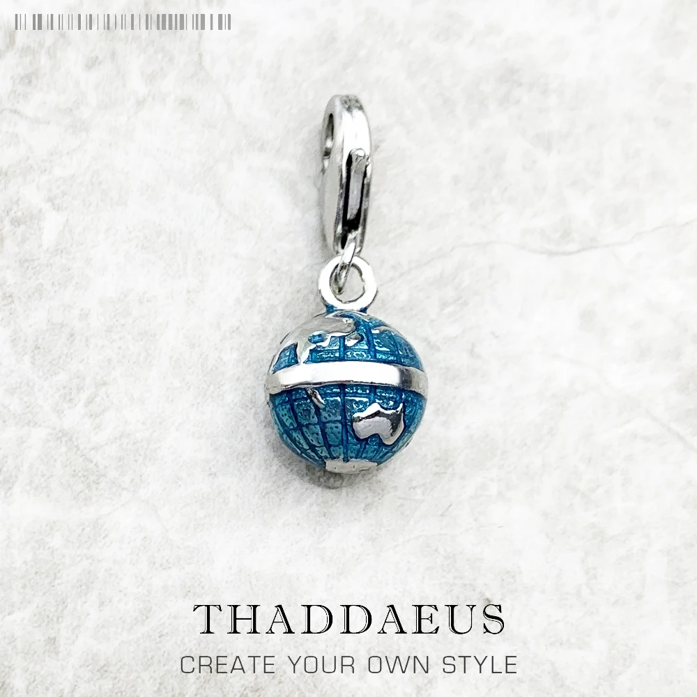 Fashion 925 Sterling Silver Globe World Map Pendant Charm For Women Men ...