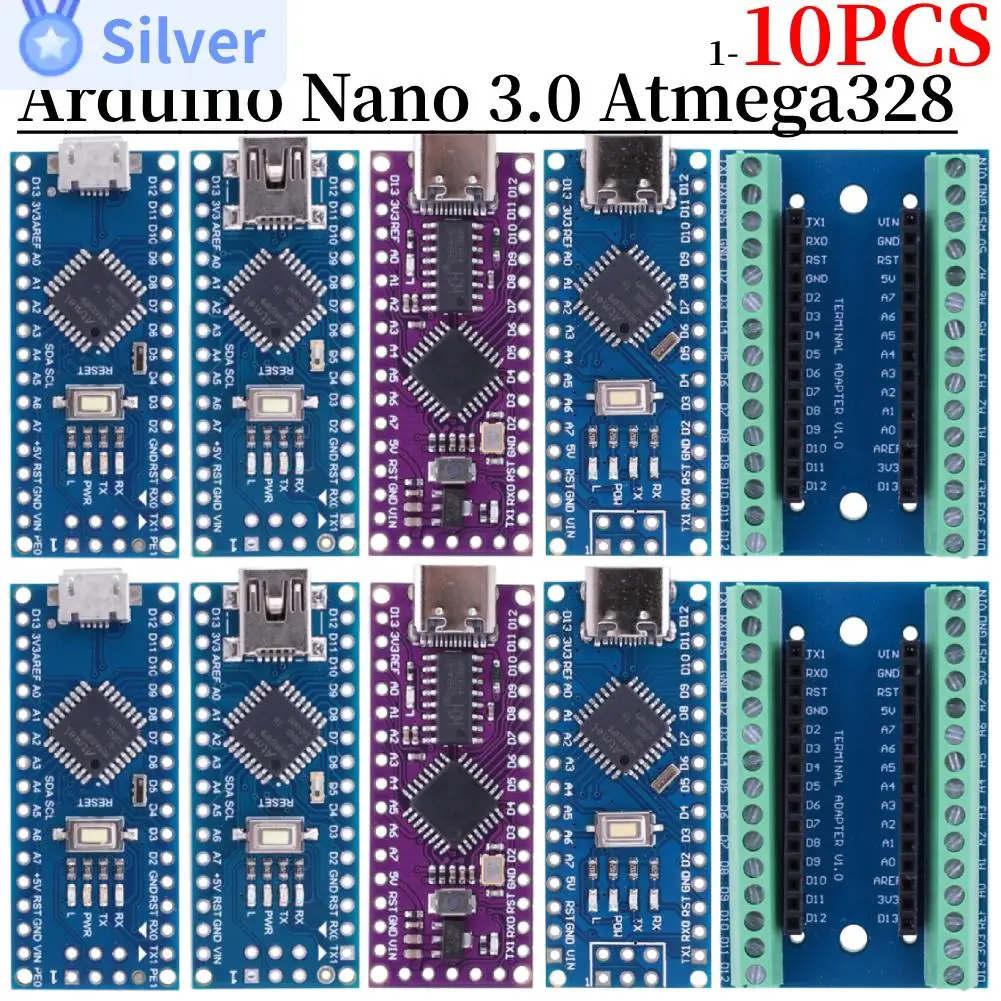 Controlador-Arduino-Nano-com-o-Bootloader-Mini-Micro-USB-Tipo-C-Placa ...