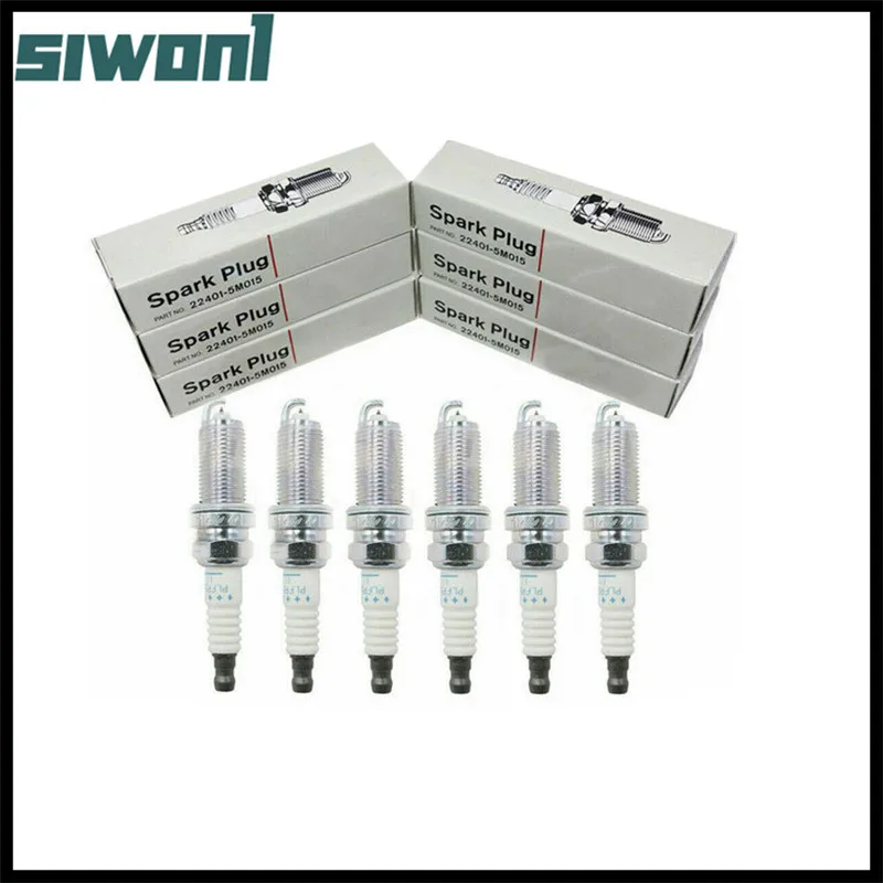 6Pcs Iridium Spark Plug 22401-5M015 PLFR5A-11 PLFR5A11 For Nissann ...