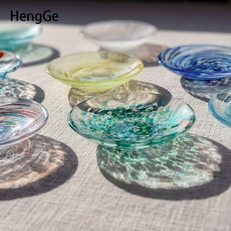 Classic-Japanese-Colored-Glass-Plate-Creative-Dining-Table-Service-Tray ...